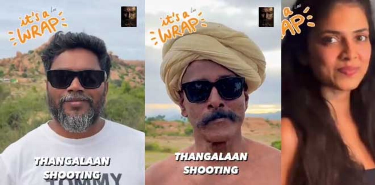 ‘രോമാഞ്ചം’ തല കുലുക്കലുമായി വിക്രവും മാളവികയും: ‘തങ്കലാന്റെ’ രസകരമായ ...