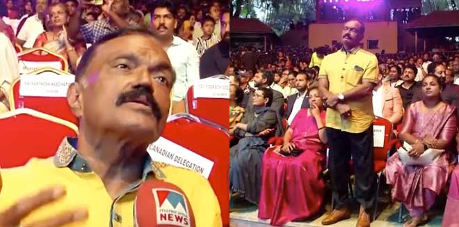 മുഖ്യമന്ത്രി പ്രസംഗിച്ച 15 മിനിറ്റും ഭാവഭേദങ്ങളില്ലാതെ ഒറ്റനില്‍പ്പ് ...