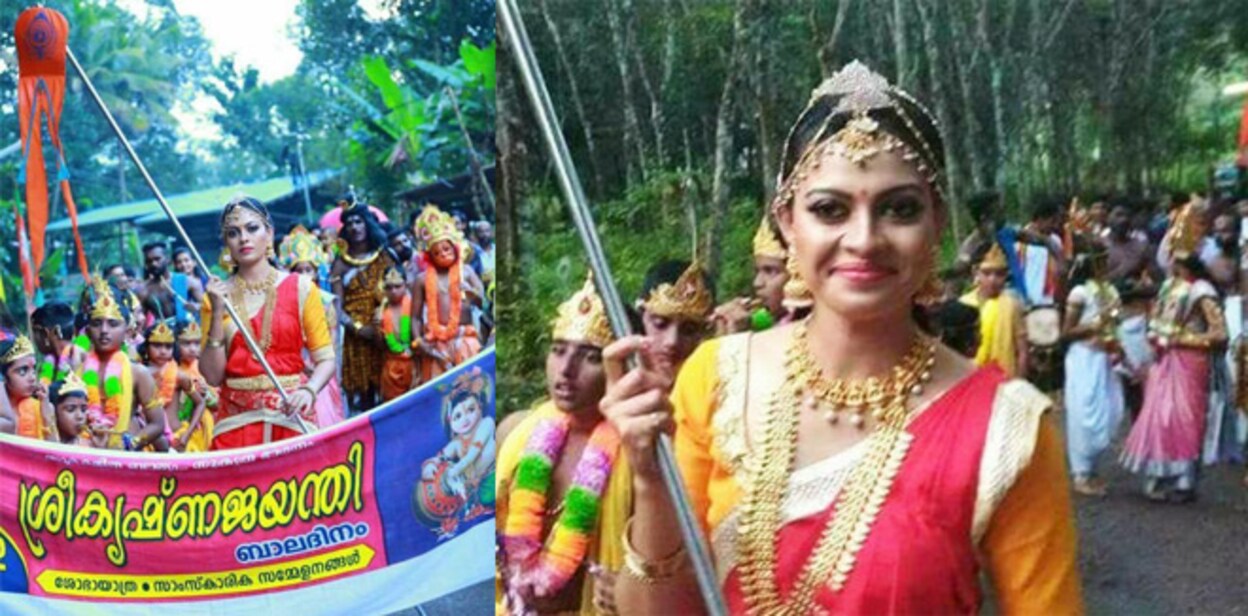 താരജാഡകളില്ലാതെ അനുശ്രീ, പുനലൂരിലെ കമുകുംചേരിയിൽ നടന്ന ഘോഷയാത്രിൽ അ ...