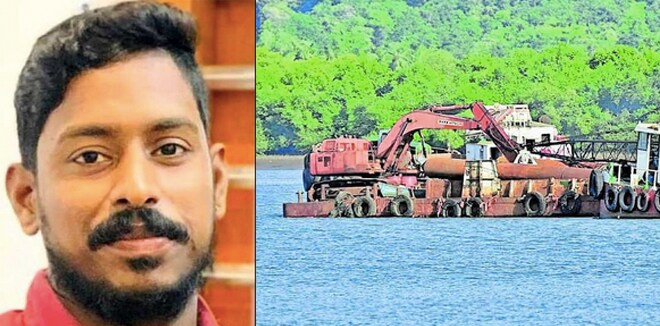 15 അടി താഴ്ചയിൽ ലോറിയുടെ ഭാഗങ്ങൾ കണ്ടെത്തി: കണ്ടത് ടയറിന്റെ ഭാഗങ്ങ ...
